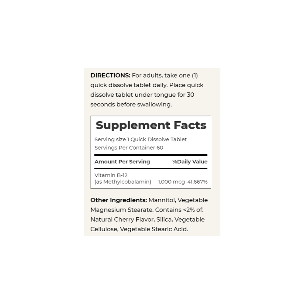 NATURES BOUNTY B-12 1000MCG 60TAB – Pharmazone