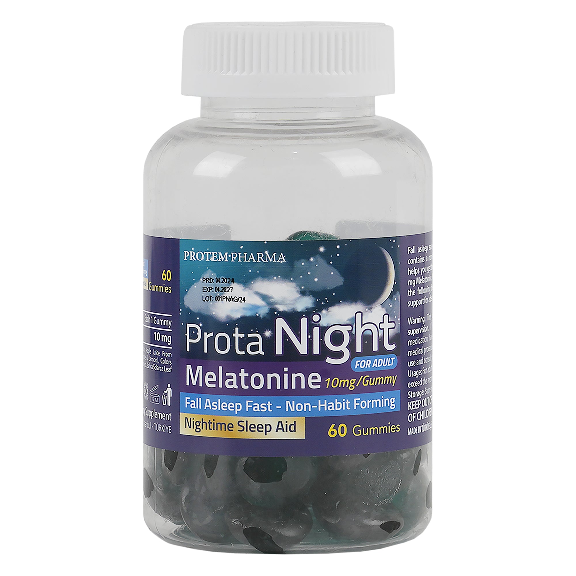 Protem Pharma Prota Night ForAdult Melatonine 10mg 60Gummies – Pharmazone