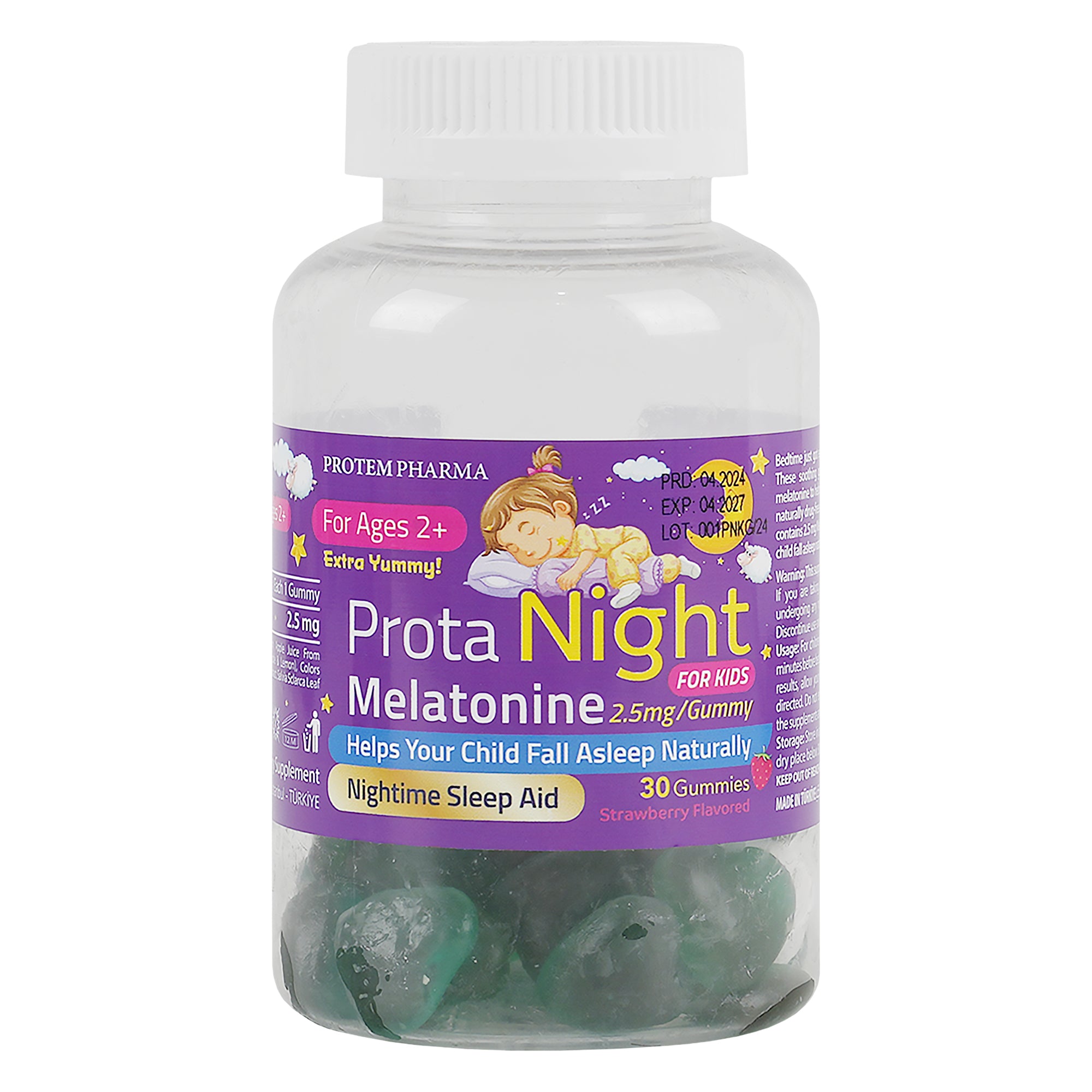 Protem Pharma Prota Night ForKids Melatonine 2.5mg 30Gummies – Pharmazone