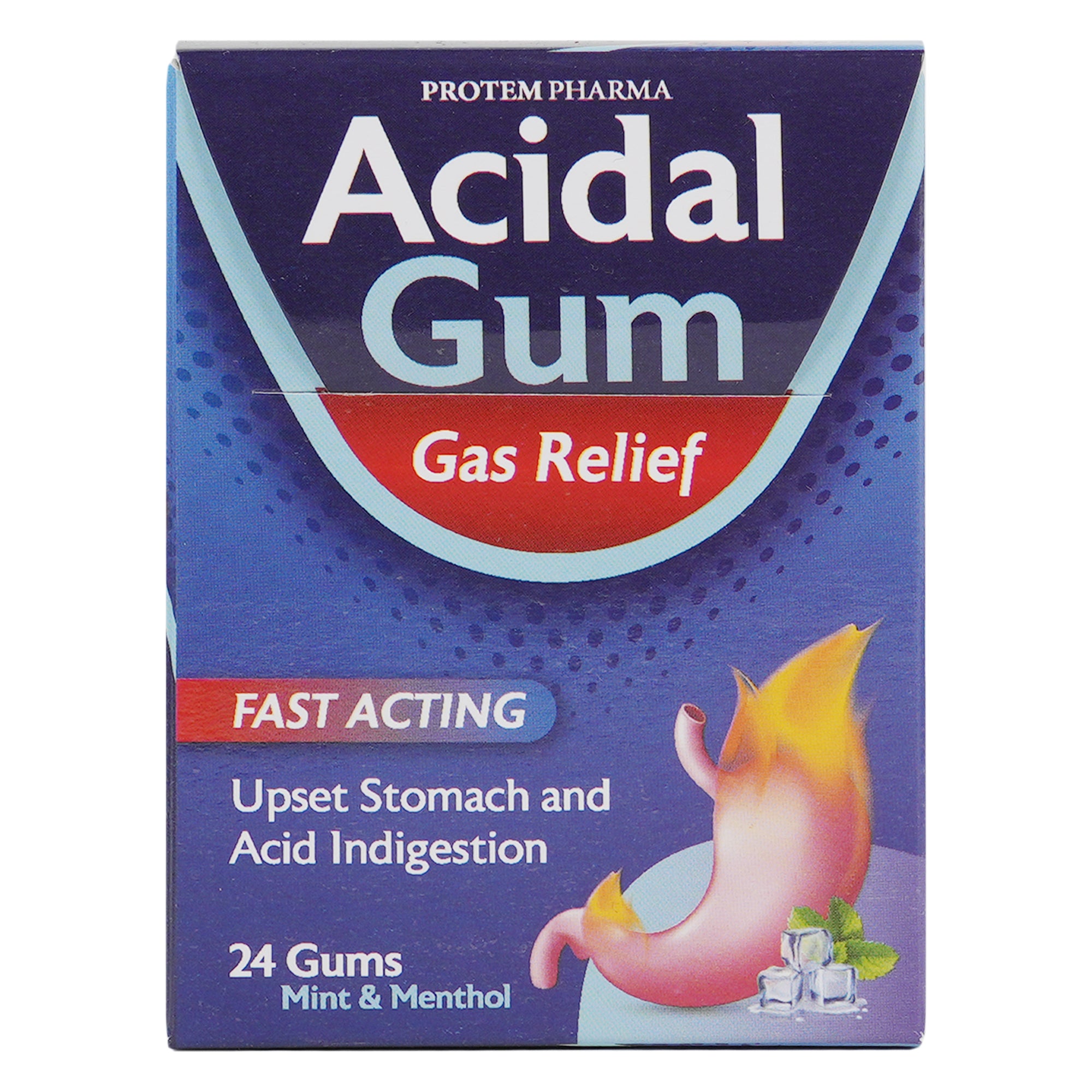 Protem Pharma Acidal Gas Relief 24Gums – Pharmazone