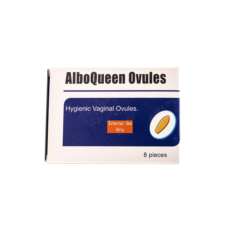 ALBOQUEEN HYGIENIC VAGINAL OVULES 8PCS – Pharmazone
