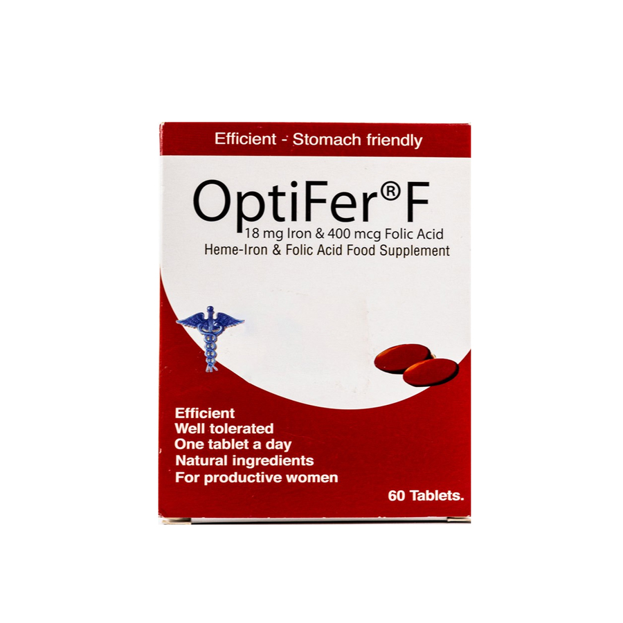 OPTIFER F 18MG IRON + 400MG FOLIC ACID 60 TAB – Pharmazone